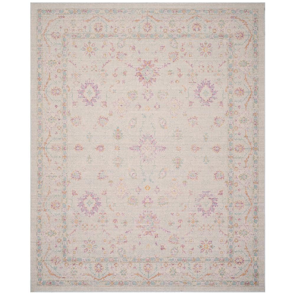 SAFAVIEH Windsor Seafoam/Purple 8 ft. x 10 ft. Border Area Rug WDS323P ...