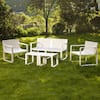 Werph White 5-Piece Resin Plastic Patio Conversation Deep Seating Set ...