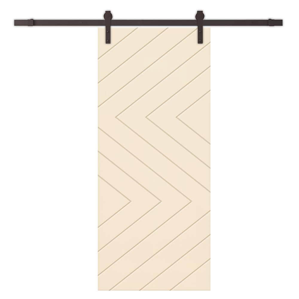 CALHOME 24 in. x 80 in. Beige Painted Composite MDF Paneled Interior ...