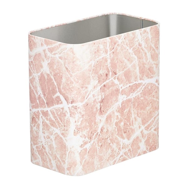 2.4 Gal. Pink Marble Rectangular Small Metal Trash Can HPRNTF14 - The ...