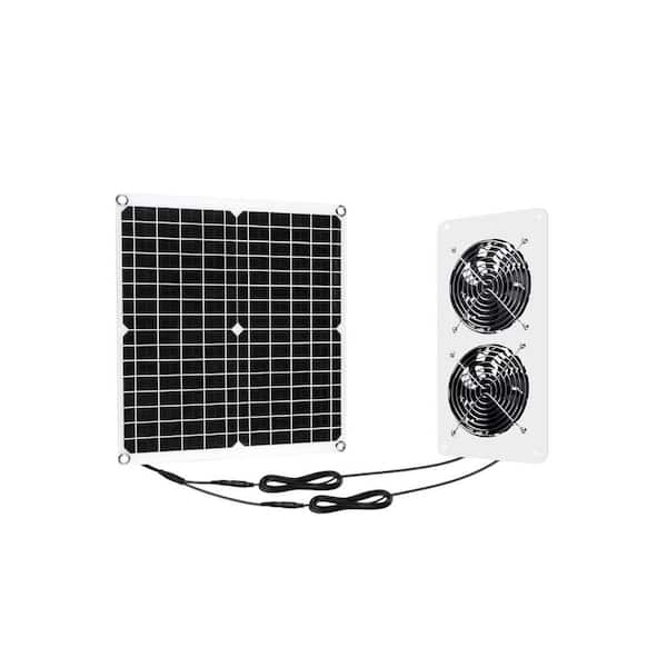 KIWDZFU 25W Solar Exhaust Fan Kit with Dual Fans for Greenhouse, Shed ...