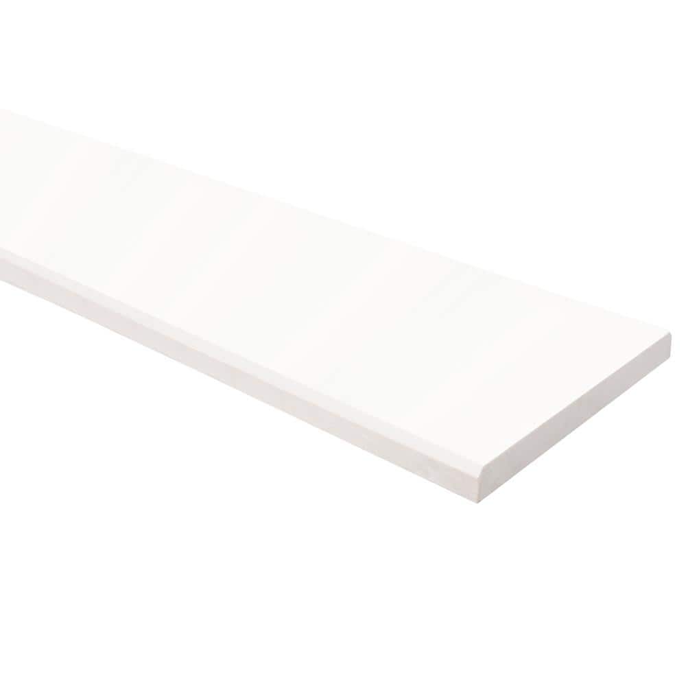 MSI Bright White 6 in. x 36 in. Polished Engineered Marble Double ...