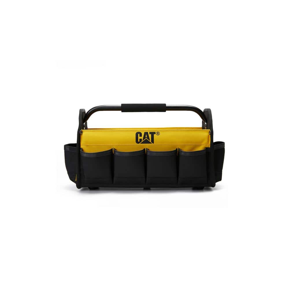 CAT Tool storage, 17 in., 14 pockets, Black and yellow, 600-D Polyester ...