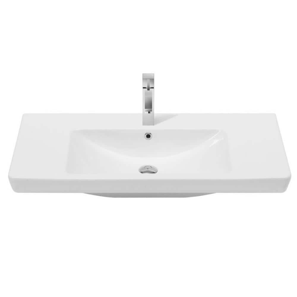 Nameeks Porto Wall Mounted Bathroom Sink in White CeraStyle 068300-U ...