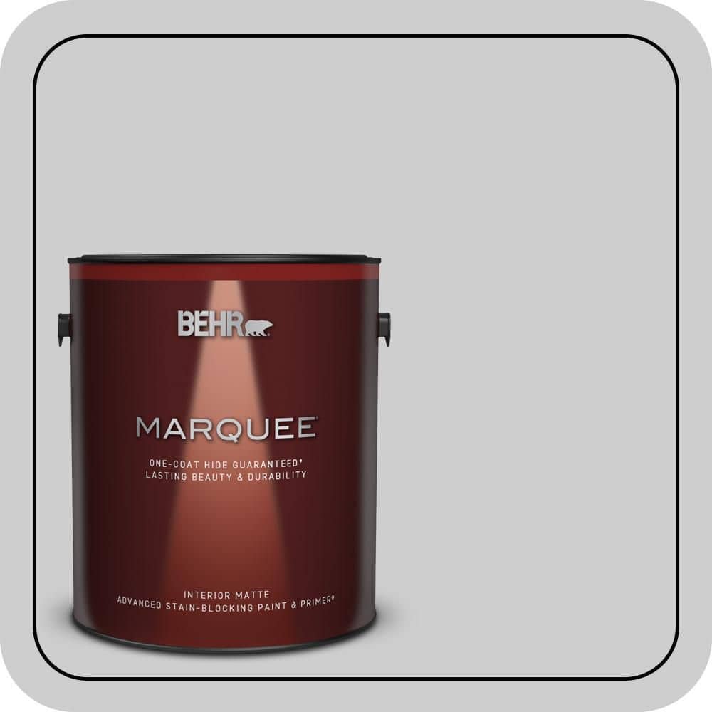 BEHR MARQUEE 1 gal. #770E-2 Silver Screen color Matte Interior Paint ...