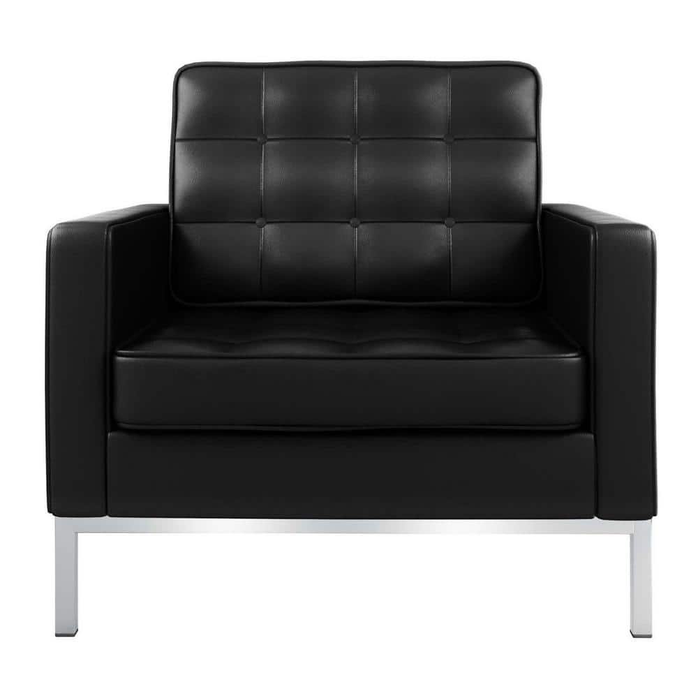 HomeRoots Black Arm Chair Set of 1 with Tufted Cushions 2000520660 ...