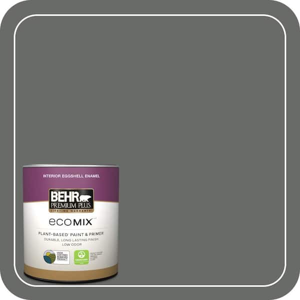 BEHR PREMIUM PLUS 1 qt. #BNC-26 Lunar Basalt Eggshell Enamel EcoMix ...