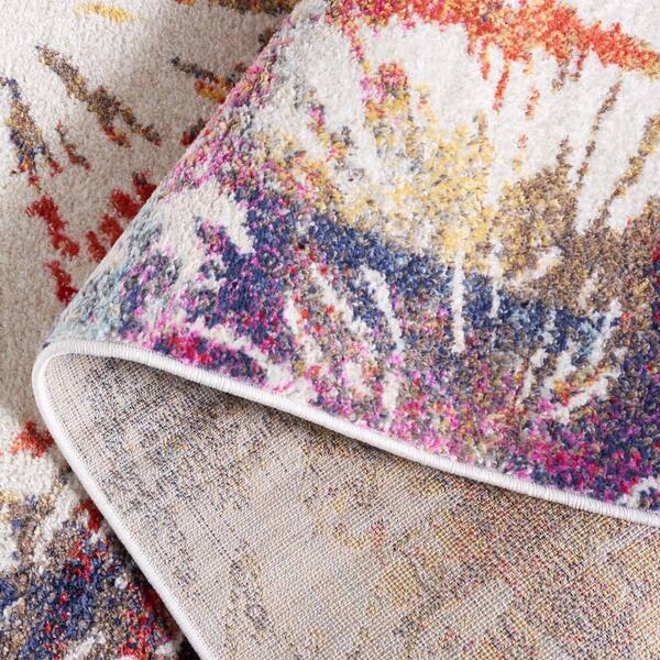 SAFAVIEH Adirondack Ivory/Fuchsia Gold 4 ft. x 6 ft. Eclectic Splatter ...