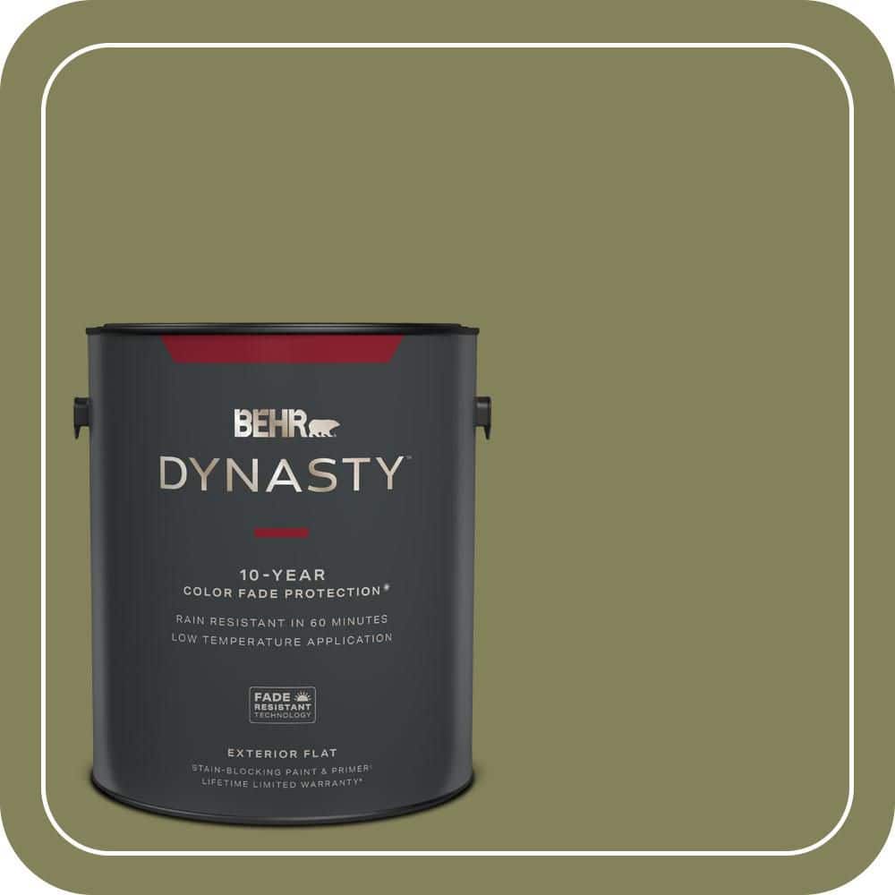 BEHR DYNASTY 1 gal. #PMD-47 Martini Olive Flat Exterior Stain-Blocking ...