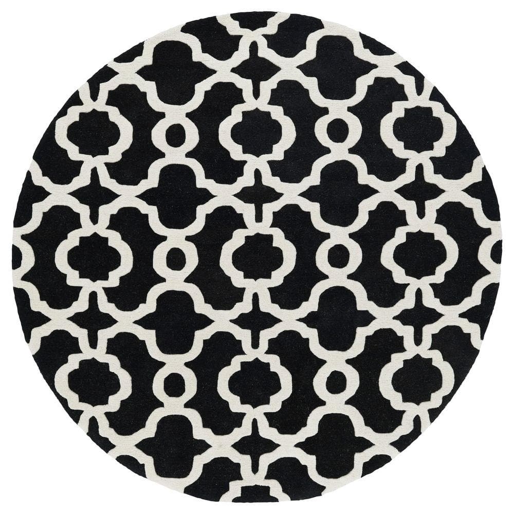 Kaleen Revolution Black 10 ft. x 10 ft. Round Area Rug REV03-02-99 RD ...