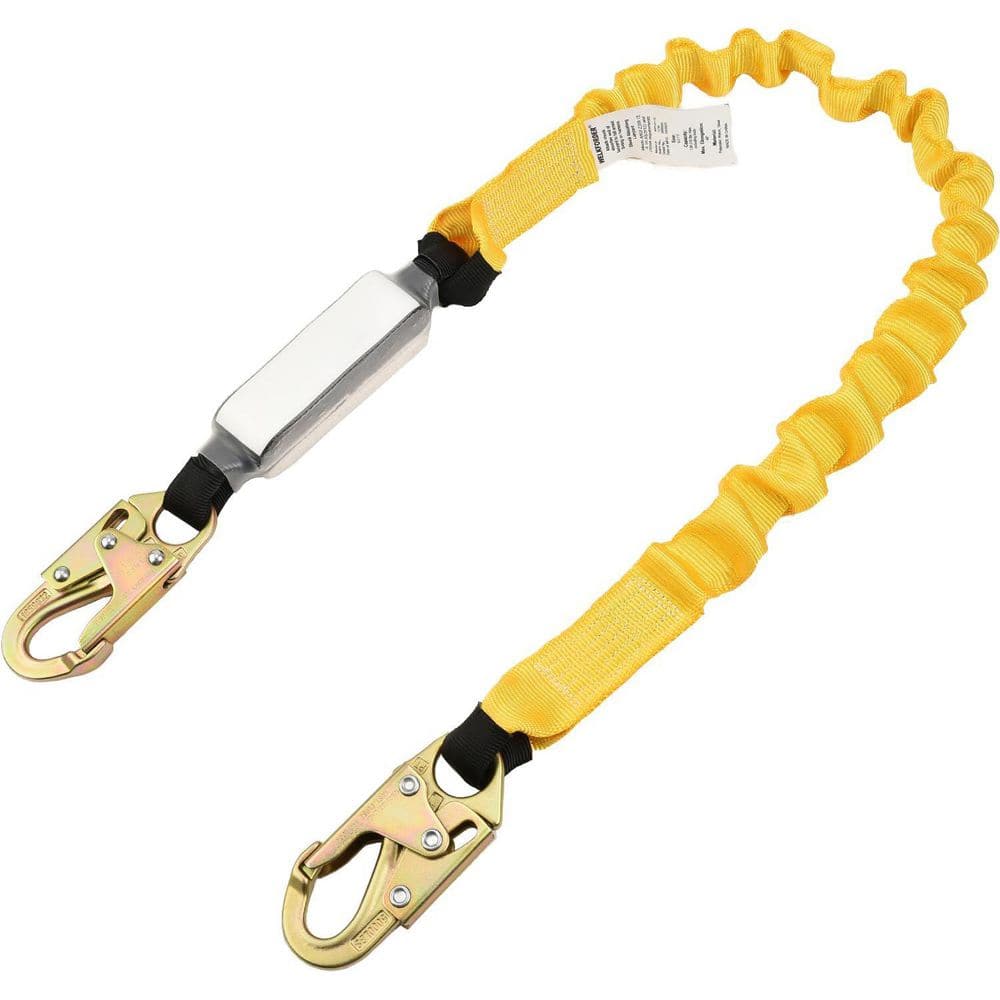 KIWDZFU 6 ft. Stretchable Safety Lanyard Shock Absorber with Double ...