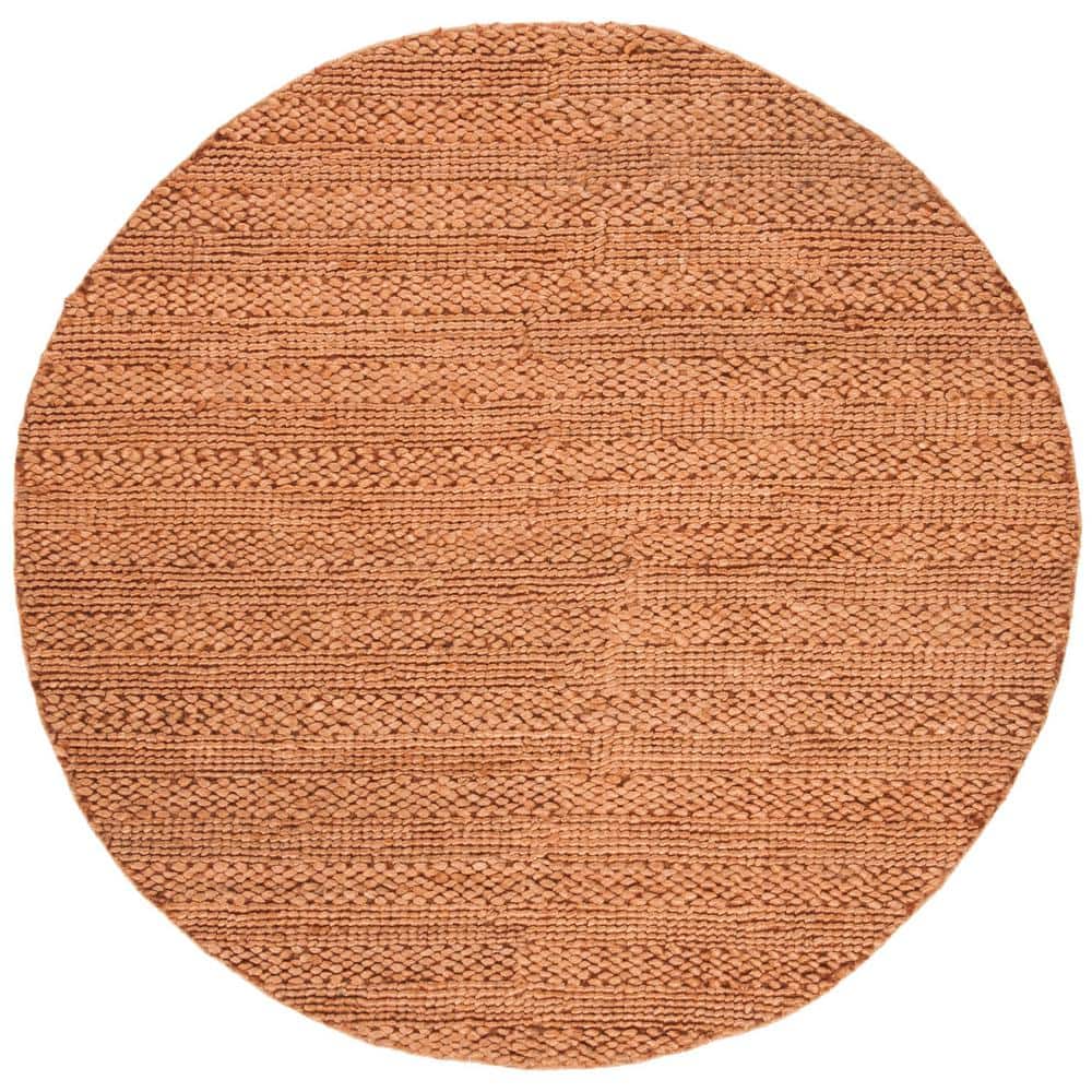 SAFAVIEH Natural Fiber Gold 6 ft. x 6 ft. Round Solid Area Rug NF212E ...
