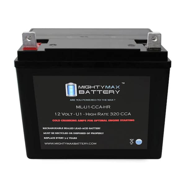 MIGHTY MAX BATTERY ML U1 CCAHR XRP 12V 320CCA Replacement Battery Compatible with U1R 7 BCI No. UR1 Lawn Mower MAX4038337 The Home Depot