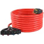 Conntek 25 ft. 10/4 Generator Power Cord 30 Amp 125/250-Volt 4-Prong ...