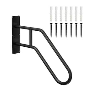 Angel Sar 4 ft. Black Metal Pipe Stair Handrail for Indoor and Outdoor ...