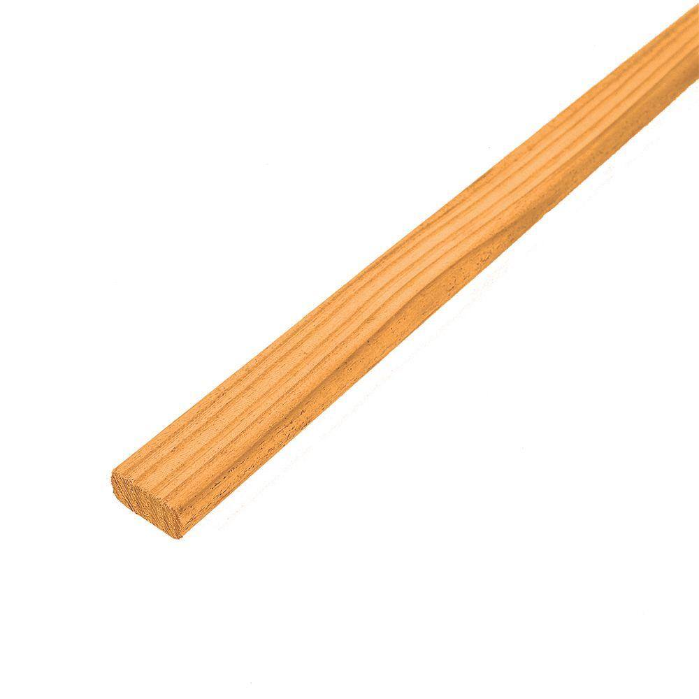 WeatherShield 1 in. x 2 in. x 8 ft. #1 Cedar-Tone Pressure-Treated ...