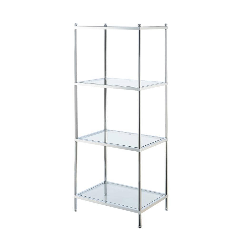 Convenience Concepts Royal Crest 43 in. Chrome Glass 4-Shelf Accent ...