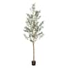 7 ft. Artificial Olive Tree in Pot, Fake Potted Olive Silk Tree with ...