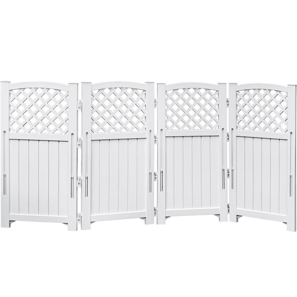 Tozey 49.5 in. Polypropylene Garden Fence Privacy Screen with Ground ...