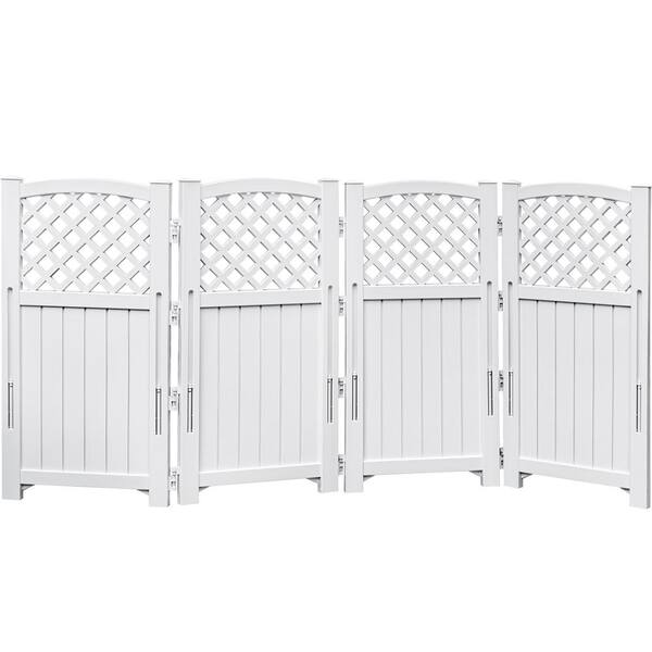 Tozey 49.5 in. Polypropylene Garden Fence Privacy Screen with Ground ...