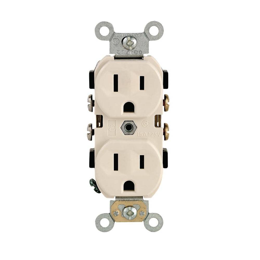 Leviton 15 Amp Commercial Grade Duplex Outlet, Light Almond (10 Pack ...