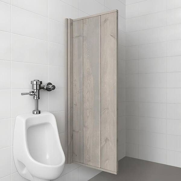 CALHOME 24 in. x 42 in. Silver Gray Solid Pine Wood Bathroom Urinal ...