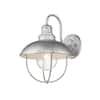 Ansel Galvanized Silver Outdoor Hardwired Lantern Wall Sconce with No ...