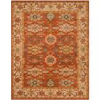 SAFAVIEH Heritage Rust/Beige 8 ft. x 10 ft. Border Area Rug HG734D-8