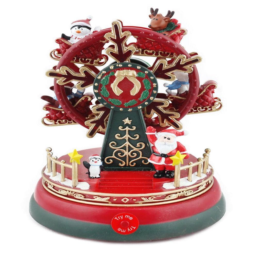 Home Accents Holiday 6-6/8 in. Musical Ferris Wheel with LED Lights ...