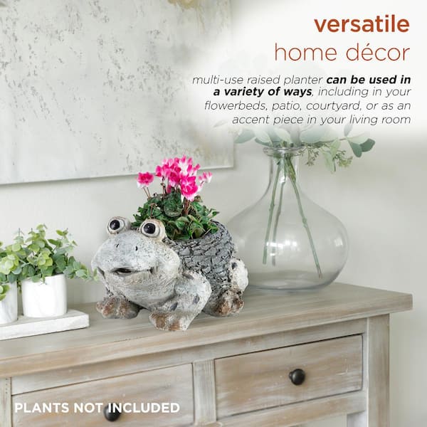 Home Décor Home & Living Indoor Planters White Ceramic Frog Planter ...