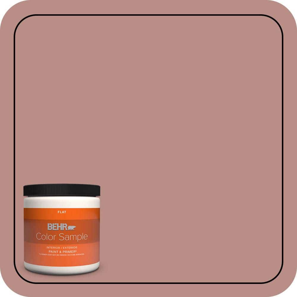 BEHR PREMIUM PLUS 8 oz. #170F-5 Brick Dust Flat Interior/Exterior Paint ...