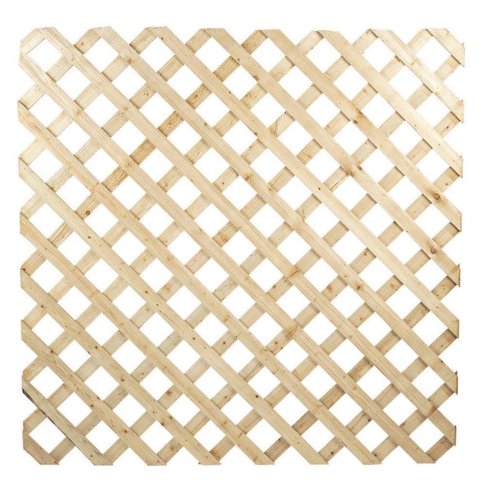 4 ft. x 8 ft. Pressure-Treated Premium Pine Wood Lattice 011HD50 - The ...