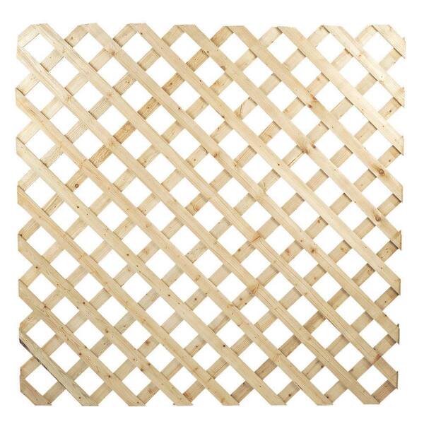 4 ft. x 8 ft. Pressure-Treated Premium Pine Wood Lattice 011HD50 - The ...