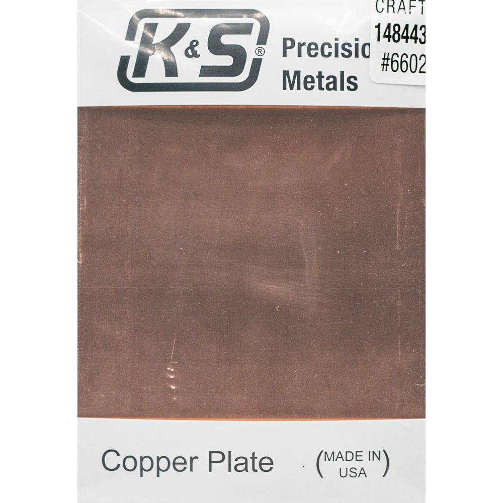 K&S Metals #6600 0.050 in. D x 5 in. W x 7 in. H Copper Etching Plates ...