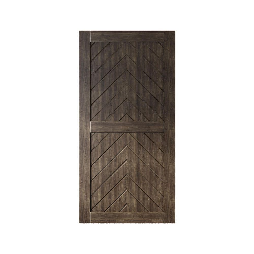 HOMACER JT1 36 in. x 80 in. C-Panel Solid Core Ebony Fishbone Design ...