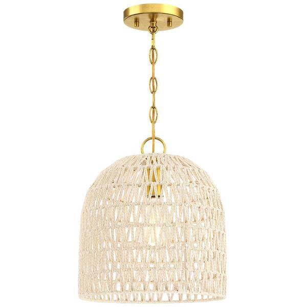 TRUE FINE Mabelle 1-Light Gold Bohemian Island Pendant Light with Dome ...