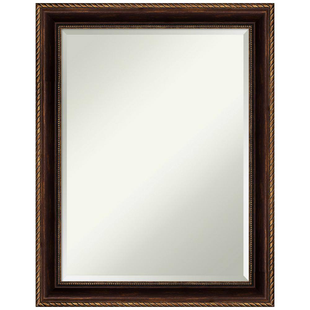 Amanti Art Corded Bronze 22 in. W x 28 in. H Framed Beveled Bathroom ...