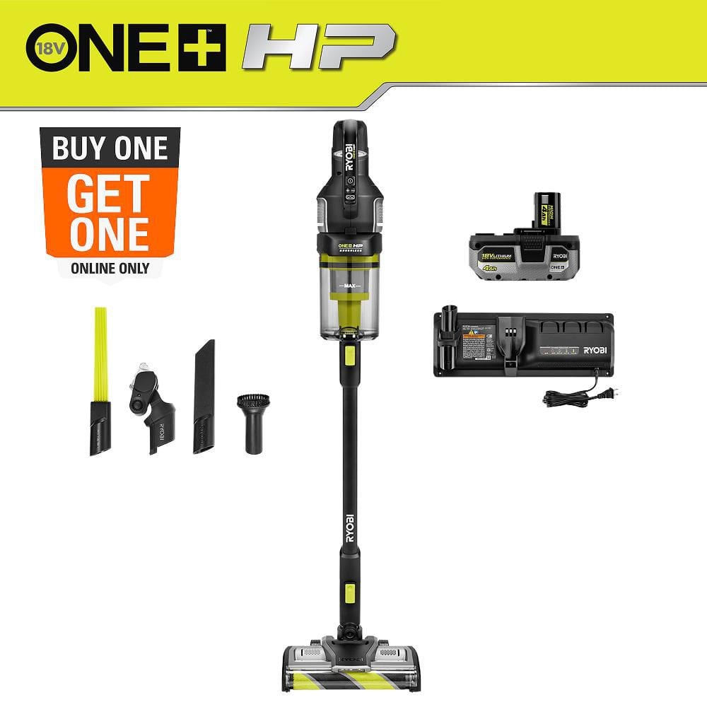 RYOBI ONE+ HP 18V Cordless Advanced WHISPER Series Stick Vacuum Kit ...