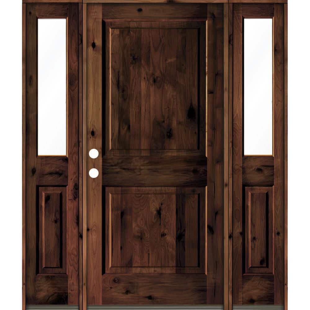 Krosswood Doors 70 in. x 80 in. Knotty Alder Right-Hand/Inswing Clear ...