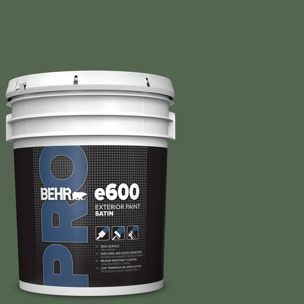 BEHR PRO 5 gal. #S410-7 Equestrian Green Satin Exterior Paint PR64305 ...