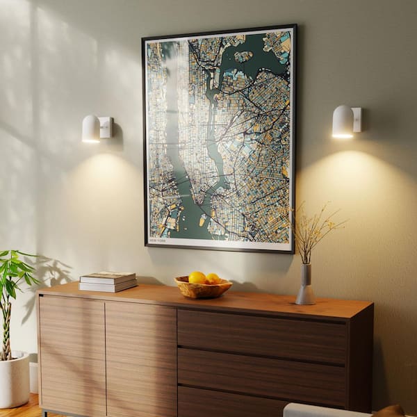 Globe Electric Luke 4.75 in. 1-Light Matte White Plug-In or Hardwire Wall Sconce 91011735 - The ...