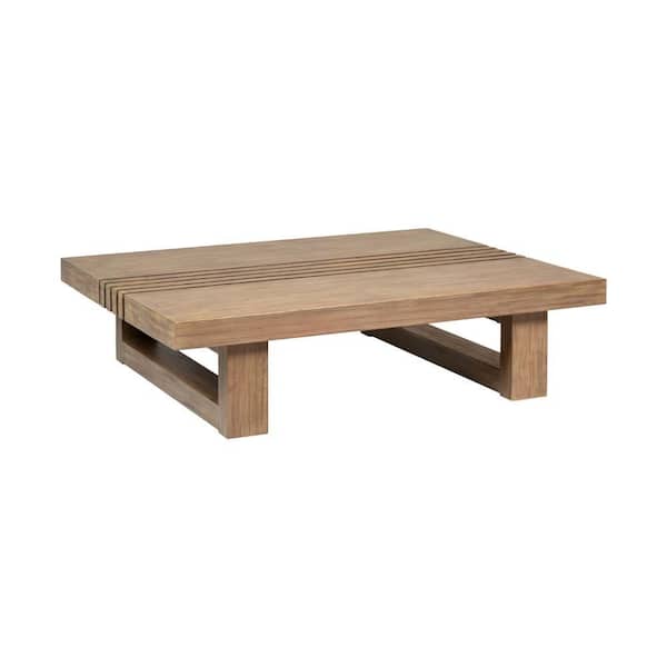 Benjara 9 in. Brown Rectangular Wooden Outdoor Coffee Table BM314483 ...
