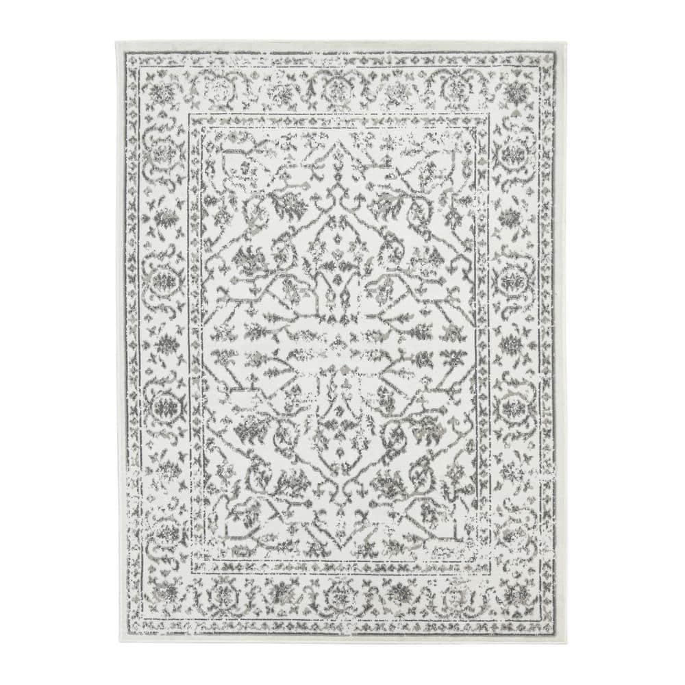 Amer Rugs Alpine 2 x 3 Light Gray Bordered Pattern Area Rug for High ...