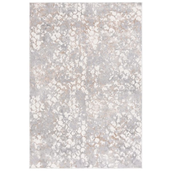 SAFAVIEH Lagoon 4 ft. x 6 ft. Ivory/Gray Spotted High-Low Area Rug ...