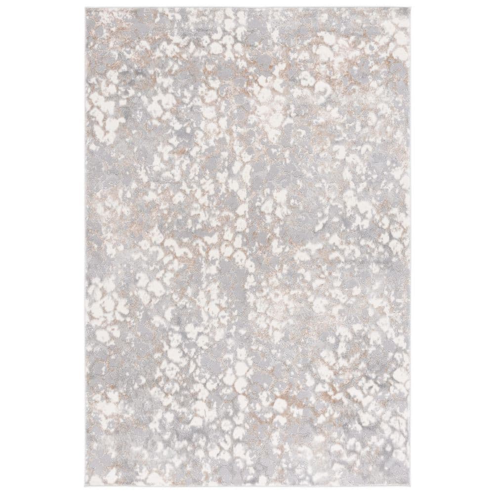 SAFAVIEH Lagoon 8 ft. x 10 ft. Ivory/Gray Spotted High-Low Area Rug ...