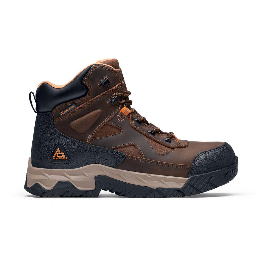 Ace Men's Glacier Water Proof 6 in. Work Boots - Composite Toe- Brown ...