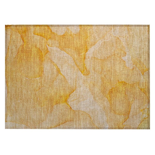 HomeRoots Orange 2 ft. x 3 ft. Abstract Indoor/Outdoor Area Rug ...