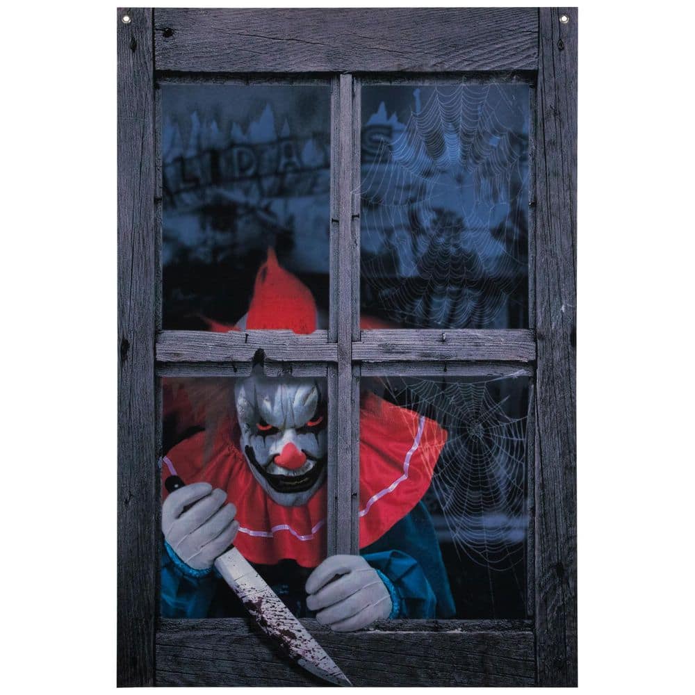 Northlight Creepy Clown Scary Window Halloween Decoration-47" 35764800 ...