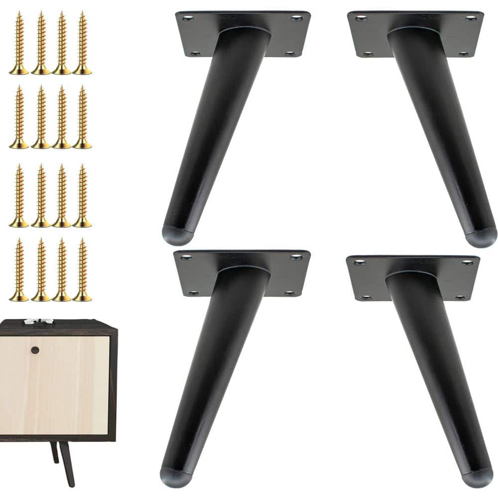 Angel Sar 6 in. Furniture Legs, Mid-Century Style Metal Replacement ...