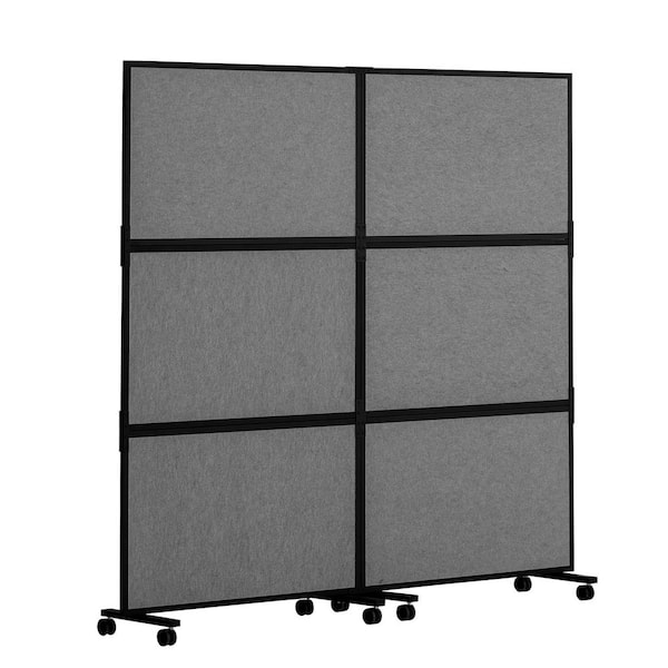 SKYSHALO Freestanding Office Divider, 2 Panel Partition Wall for Room ...
